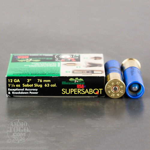 12 Gauge Ammo - 25 Rounds of 1-1/8 oz. Sabot Slug by Brenneke Slugs