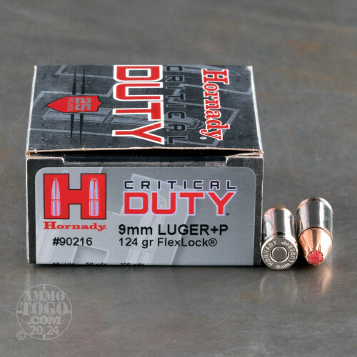 9mm Luger (9x19) Ammunition for Sale. Hornady 124 Grain Jacketed Hollow ...
