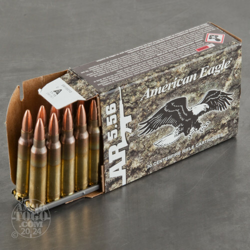 5.56x45mm Ammo - 30 Rounds of 55 Grain Full Metal Jacket Boat Tail (FMJ ...