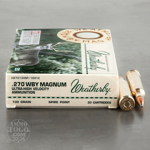 .270 Weatherby Ammunition for Sale. Weatherby Ammunition 130 Grain Soft ...