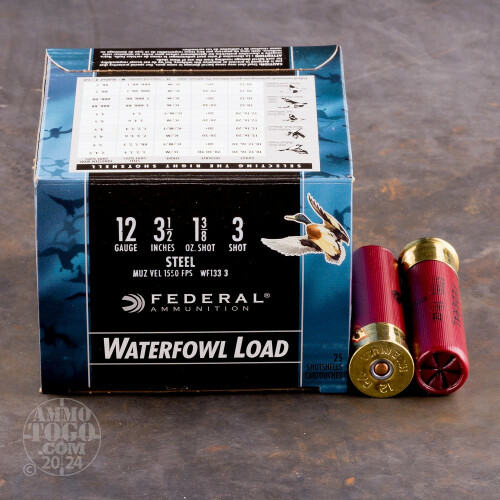 12 Gauge Ammo - 25 Rounds of 1-3/8 oz. #3 Shot by Federal