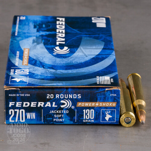 270 Winchester Ammunition for Sale. Federal 130 Grain Soft-Point (SP ...