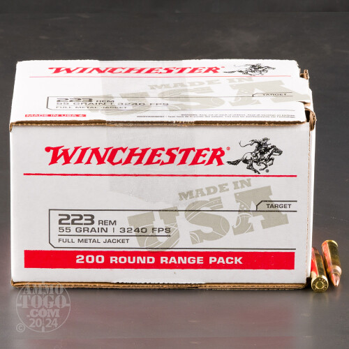 223 Remington Ammo - 200 Rounds of 55 Grain Full Metal Jacket (FMJ) by ...