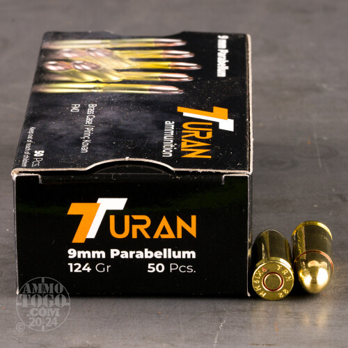 9mm Luger (9x19) Ammo - 50 Rounds of 124 Grain Full Metal Jacket (FMJ ...