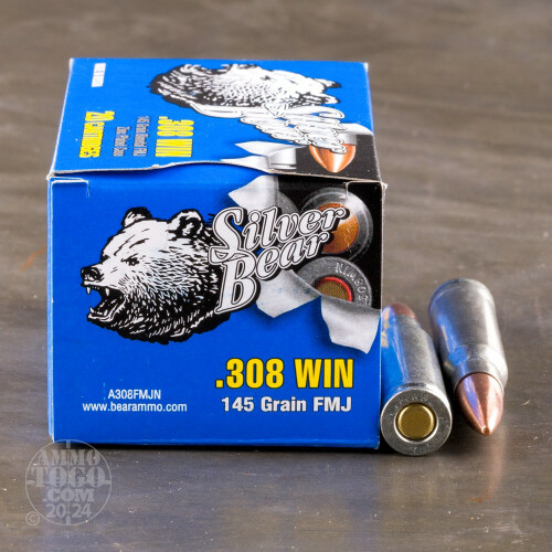 Bulk Silver Bear 308 Winchester (7.62X51) Ammo for Sale - 500 Rounds