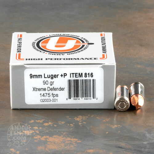 9mm Luger (9x19) Ammo - 20 Rounds of 90 Grain Specialty by Underwood