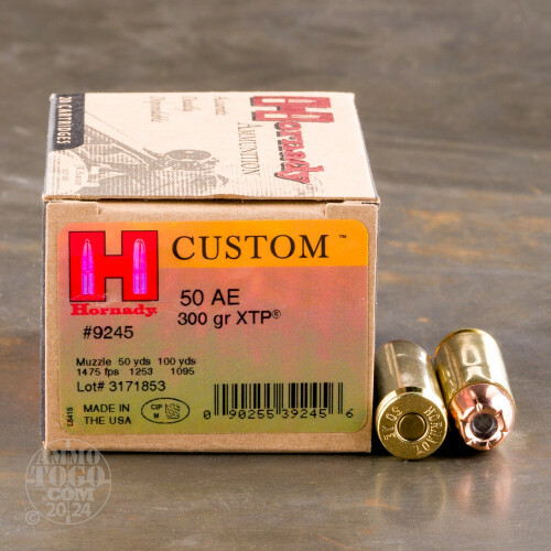 50 Action Express Ammunition for Sale. Hornady 300 Grain Jacketed ...