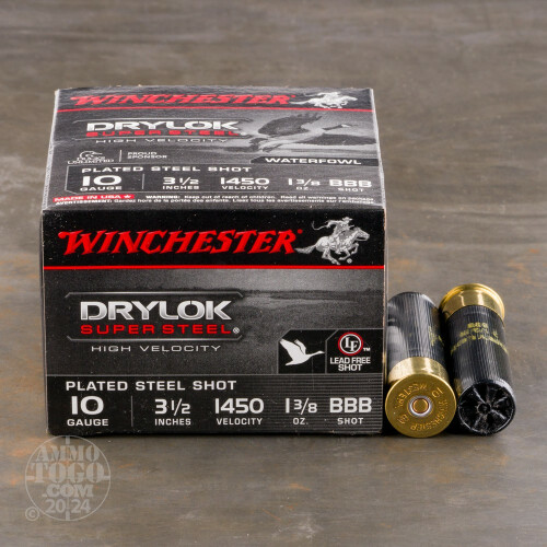 10 Gauge Ammo - 25 Rounds of 1-3/8 oz. BBB Shot by Winchester