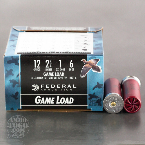 12 Gauge #6 Shot Ammo for Sale by Federal - 250 Rounds