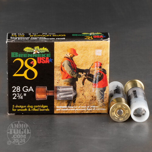 28 Gauge Ammunition for Sale. Brenneke Slugs 5/8 oz. Rifled Slug - 25 ...