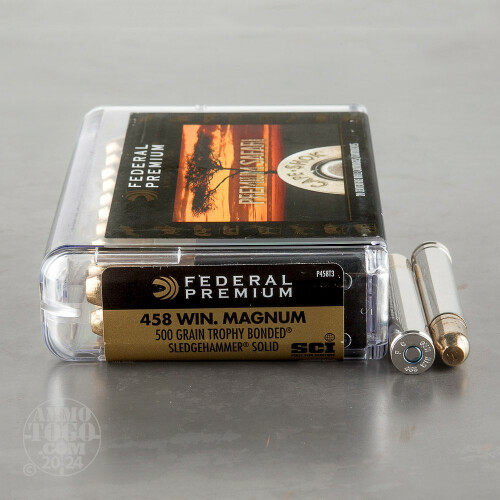 458 Winchester Mag Ammo - 20 Rounds of 500 Grain Trophy Bonded Tip by ...
