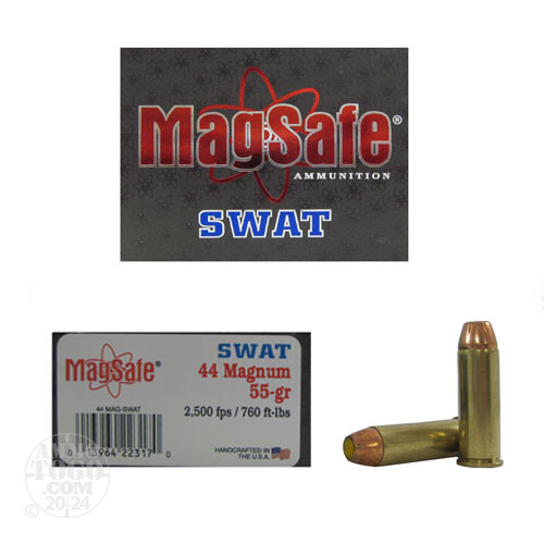 44 Magnum Ammunition for Sale. Magsafe Ammo 55 Grain Jacketed Hollow ...