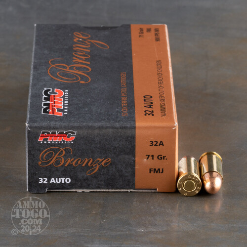 32 Auto (ACP) Ammo - 50 Rounds of 71 Grain Full Metal Jacket (FMJ) by PMC