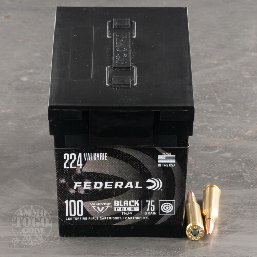 224 Valkyrie Ammo - 100 Rounds of 75 Grain Total Metal Jacket (TMJ) by ...