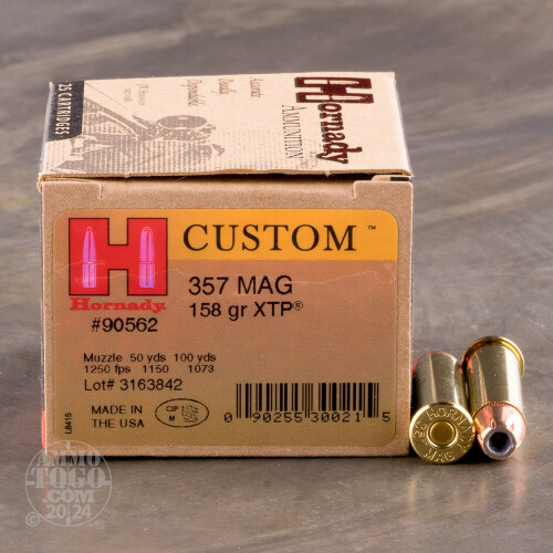 357 Magnum Ammunition for Sale. Hornady 158 Grain Jacketed Hollow-Point ...