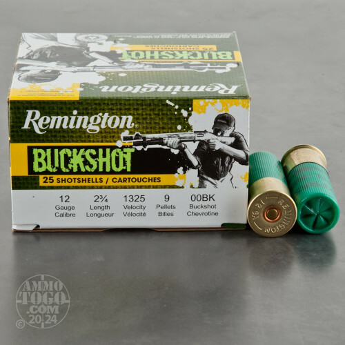 12 Gauge #00 Buck Ammo for Sale by Remington - 25 Rounds