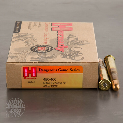 450-400 NE Ammo - 20 Rounds of 400 Grain Flat-Point Solids by Hornady