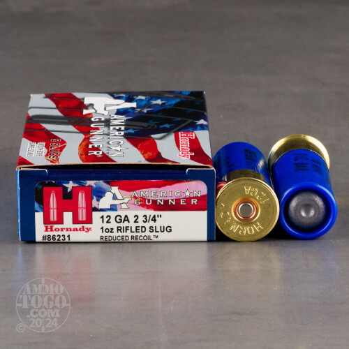 12 Gauge Ammo - 5 Rounds of 1 oz. Rifled Slug by Hornady