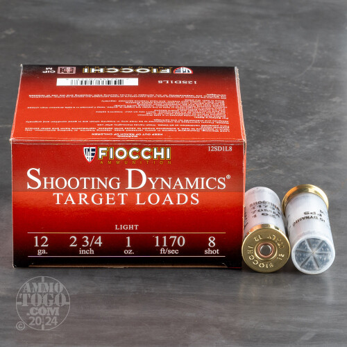 12 Gauge Ammunition for Sale. Fiocchi 1 oz. #8 Shot - 250 Rounds