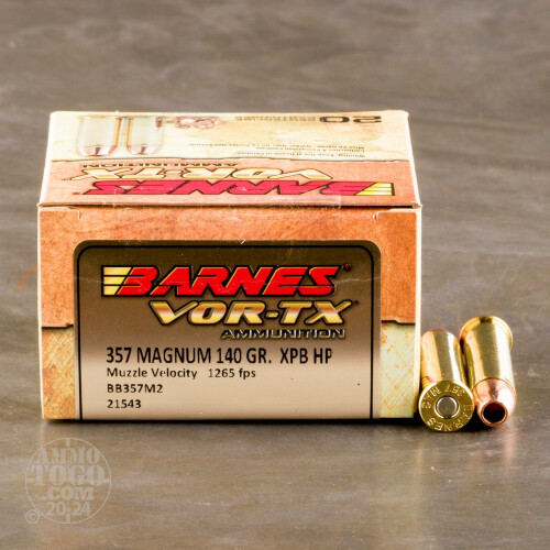357 Magnum Ammo - 20 Rounds of 140 Grain Solid Copper Hollow Point ...