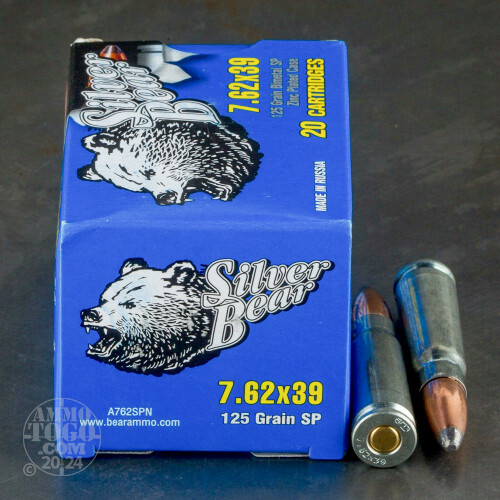 Cheap 7.62X39 ammo - Bulk Silver Bear Soft-Point (SP) 500 Round Packs