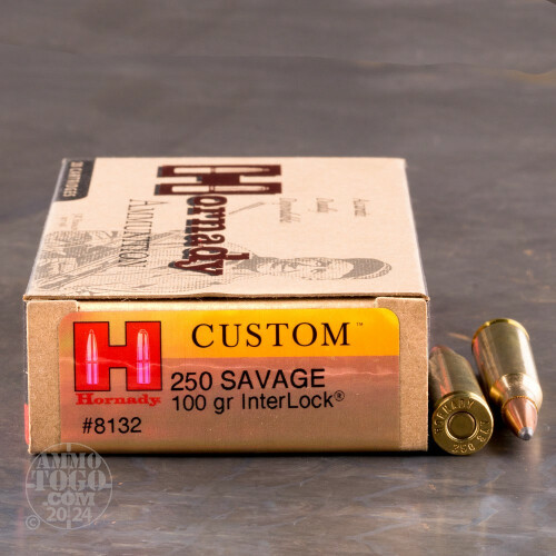 .250 SAVAGE Ammunition for Sale. Hornady 100 Grain Bonded Soft Point ...