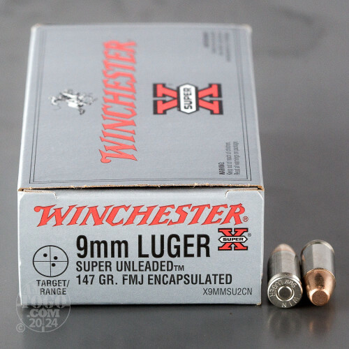 9mm Luger (9x19) Ammo - 50 Rounds of 147 Grain Full Metal Jacket (FMJ ...