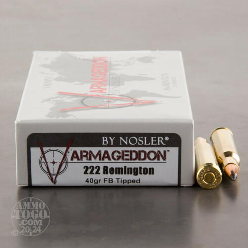 222 Remington Ammo - 20 Rounds of 40 Grain Polymer Tipped by Nosler ...