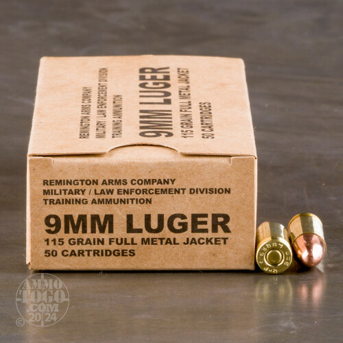 9mm Luger (9x19) Ammo - 50 Rounds of 115 Grain Full Metal Jacket (FMJ ...