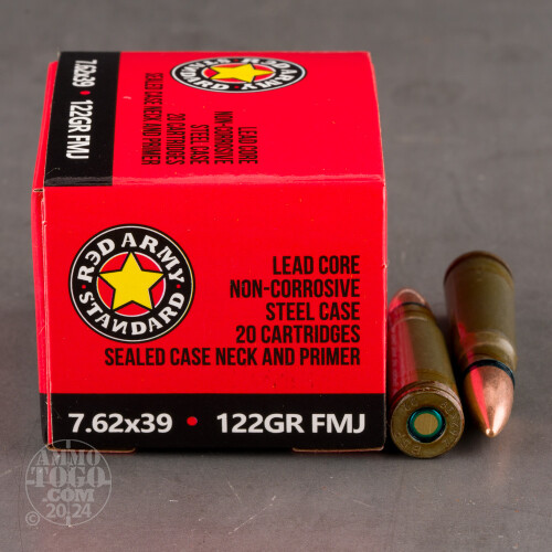 7.62X39 Ammunition for Sale. Red Army Standard 122 Grain Full Metal ...