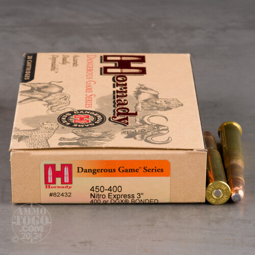 450-400 NE Ammo - 20 Rounds of 400 Grain DGX by Hornady