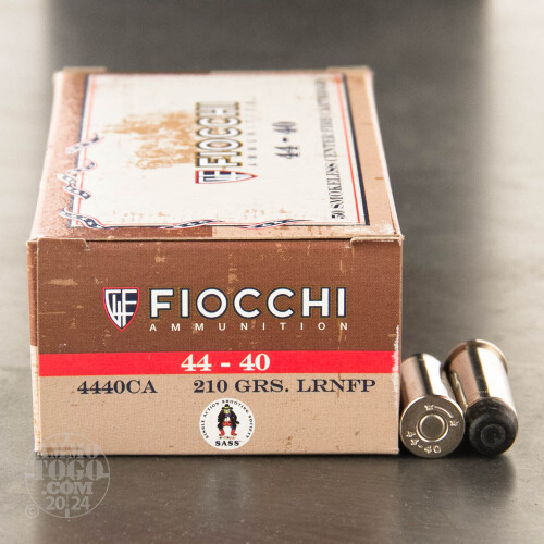 44-40 WCF Ammo - 50 Rounds of 210 Grain Lead Round Nose (LRN) by Fiocchi