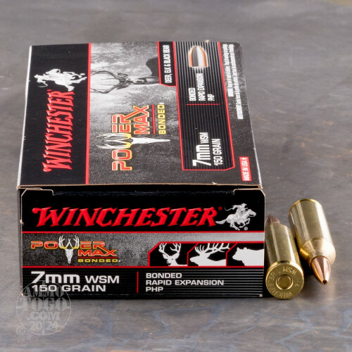 7mm Win Short Mag Ammo - 20 Rounds of 150 Grain Hollow Point by Winchester