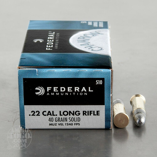 22 Long Rifle (LR) Ammo - 100 Rounds of 40 Grain Lead Round Nose (LRN ...