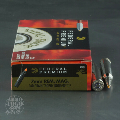 7mm Remington Magnum Ammo - 20 Rounds of 160 Grain Trophy Bonded Tip by ...