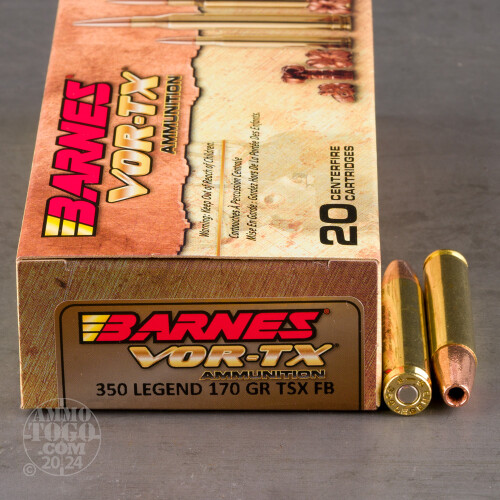 350 Legend Ammunition for Sale. Barnes 170 Grain TSX - 20 Rounds