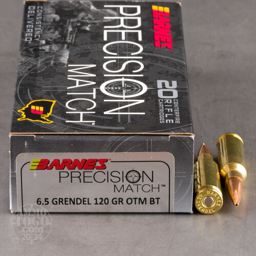 6.5 Grendel Ammunition for Sale. Barnes 120 Grain Open Tip Match - 20 ...