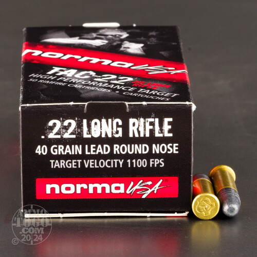22 Long Rifle (LR) Ammo - 50 Rounds of 40 Grain Lead Round Nose (LRN ...