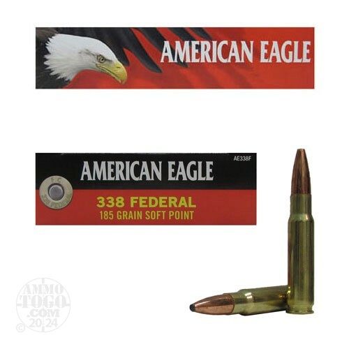 338 Federal Ammo - 20 Rounds of 185 Grain Soft-Point (SP) by Federal