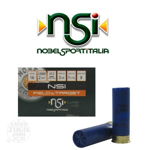 16 Gauge Ammunition for Sale. NobelSport 1-1/16 oz. #8 Shot - 25 Rounds