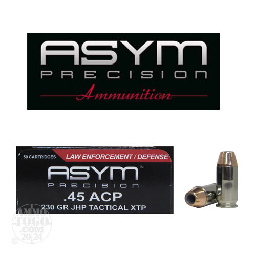 45 ACP (Auto) Ammunition for Sale. ASYM Precision Ammunition 230 Grain ...