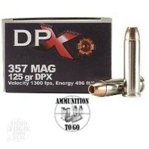 357 Magnum Ammo - 20 Rounds of 125 Grain Jacketed Hollow-Point (JHP) by ...