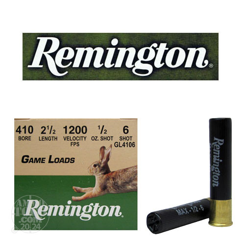 410 Gauge #6 Shot Ammo for Sale by Remington - 20 Rounds