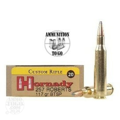 .257 ROBERTS Ammunition for Sale. Hornady 117 Grain Soft-Point (SP ...