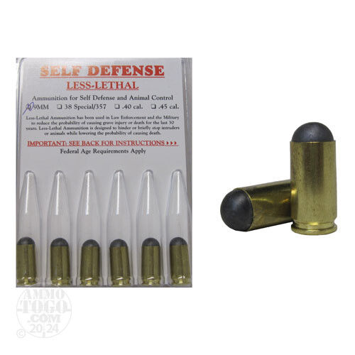 9mm Luger (9x19) Ammunition for Sale. Less-Lethal - 6 Rounds