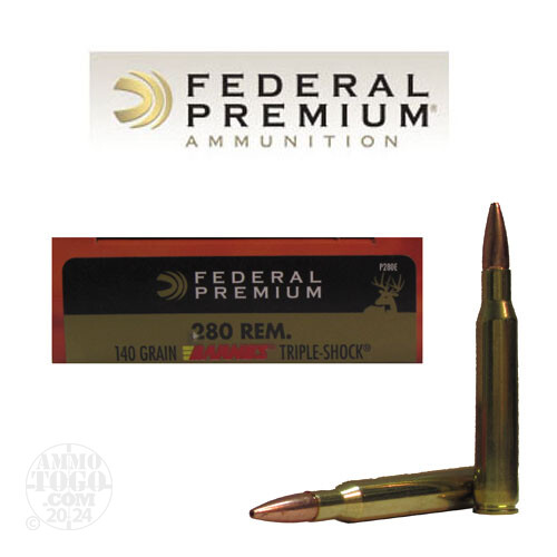 280 Remington Ammo - 20 Rounds of 140 Grain Solid Copper Hollow Point ...