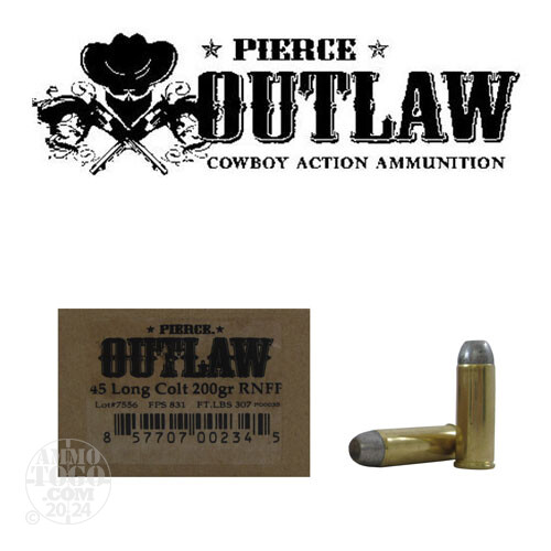 Ammo - 50 Rounds of 200 Grain Lead Round Nose (LRN) by Pierce ...