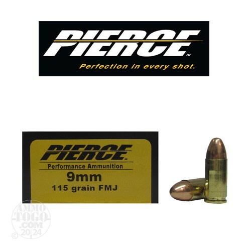 9mm Luger (9x19) Ammunition for Sale. Pierce Performance Ammunition 115 ...