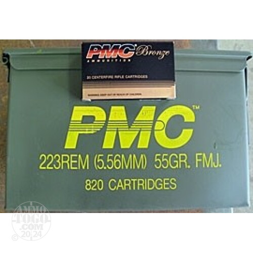 223 Remington Full Metal Jacket (FMJ) Ammo for Sale by PMC - Rounds