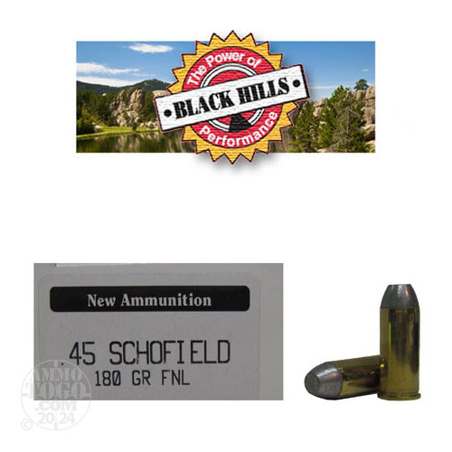 45 SCHOFIELD Ammo - 50 Rounds of 180 Grain Lead Flat Nose by Black ...